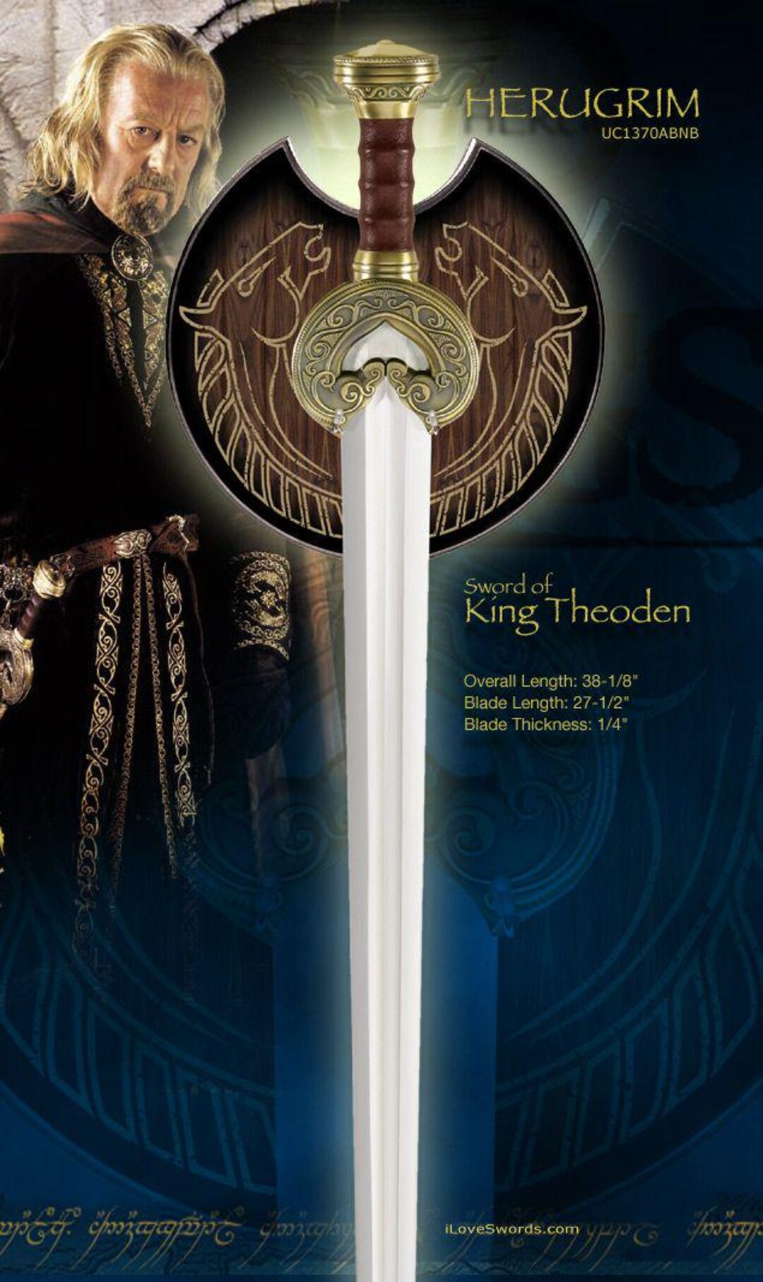 Handmade Herugrim Sword Replica: Theoden Viking Sword With Wall Plaque ...