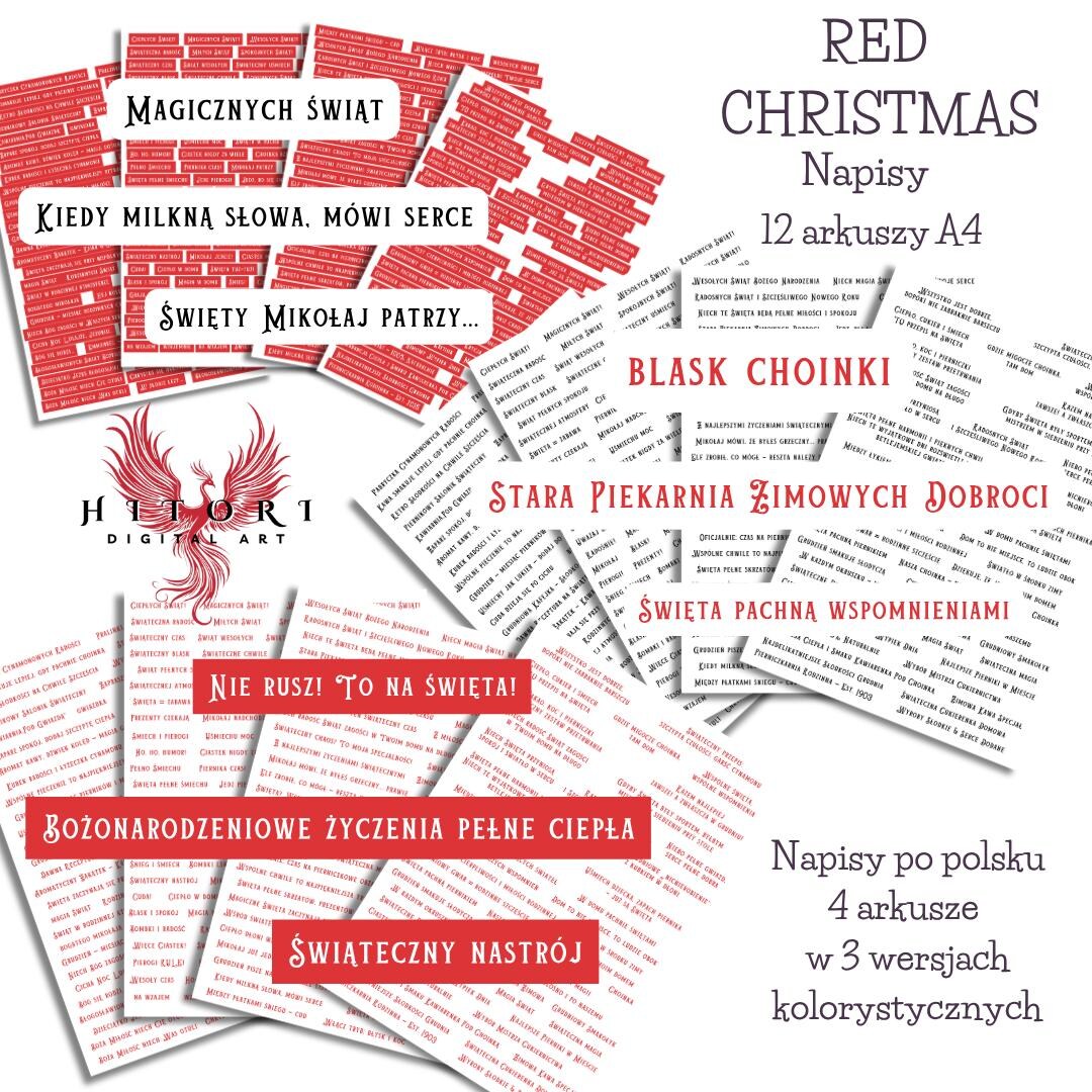 Christmas Inscriptions in Polish, 12 A4 Sheets - Etsy