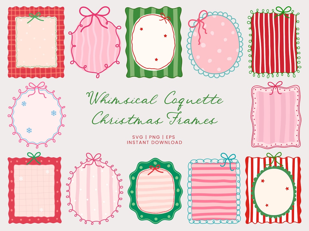Christmas Frames and Borders Clipart, Playful Holiday Illustrations ...