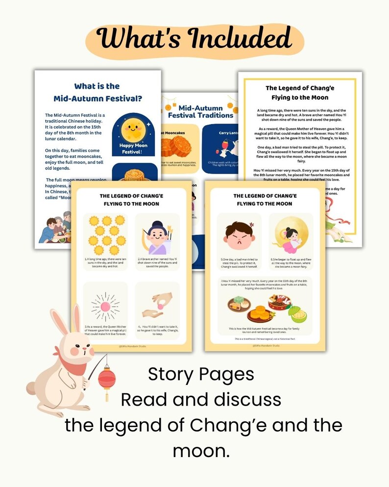 Mid-autumn Festival Chinese Learning Pack | Mooncake Flashcards ...