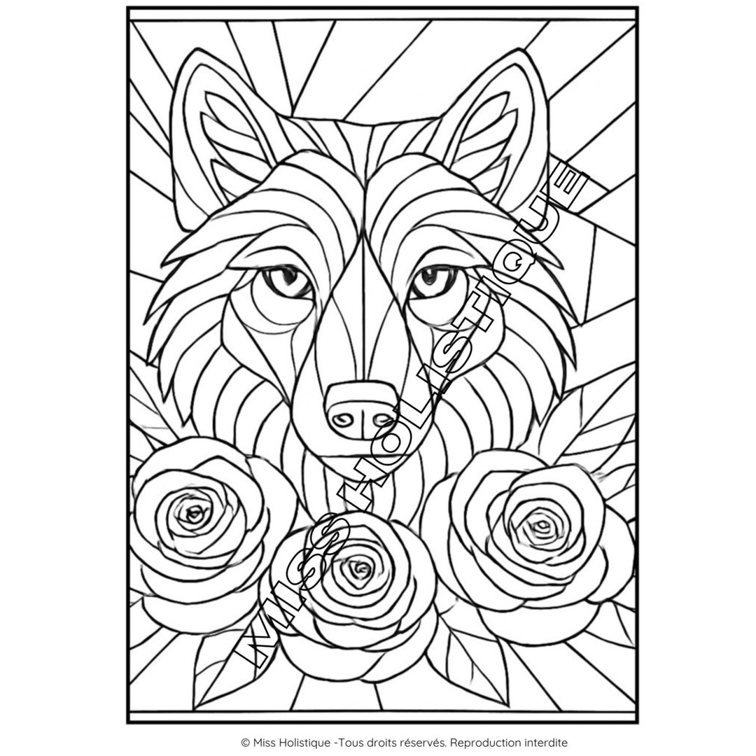Wolf Mandala Coloring Page - Printable PDF - Etsy UK