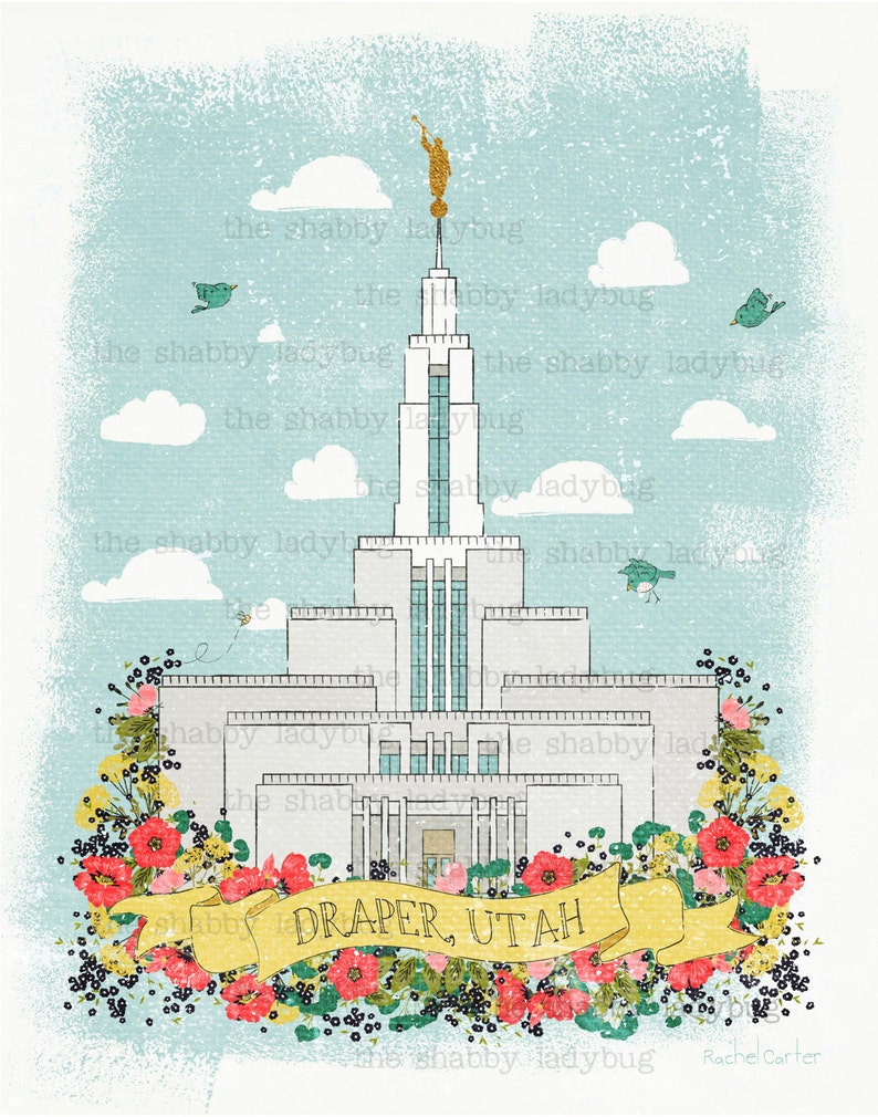 Draper Utah LDS Temple Instant Download 11x14 Canvas Textured and ...