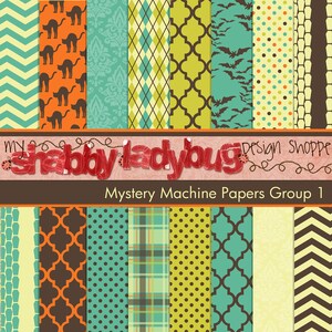 Mystery Machine Halloween Digital Paper Collection Group 3: 16 ...