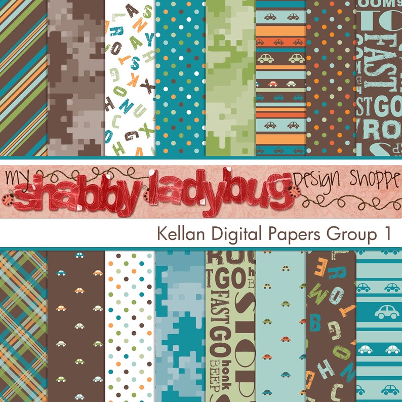 Kellan Digital Paper Collection Group 6: 16 Individual 12x12" 300 Dpi ...