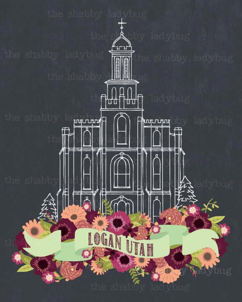 8x10 Instant Download Digital File Logan Utah LDS Temple Chalkboard - Etsy