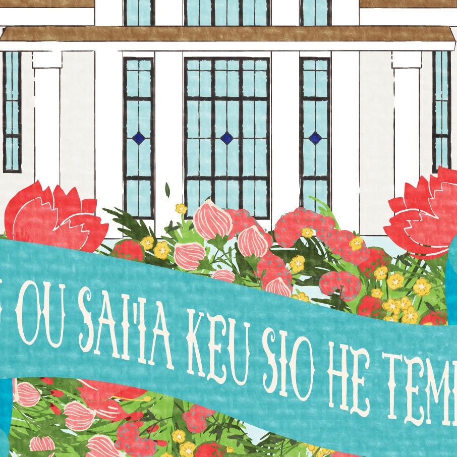 Nuku'alofa Tonga Temple: 'oku Ou Sai'ia Keu Sio He Temipale 11x14 ...