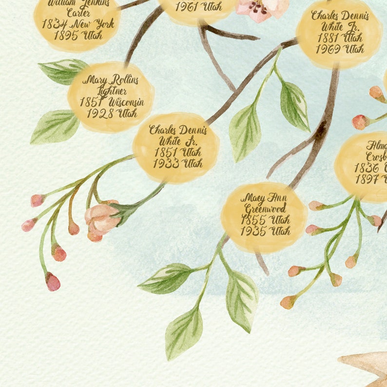 Five Generation Family Tree: You/spouse to Great-great Grandparents - Etsy