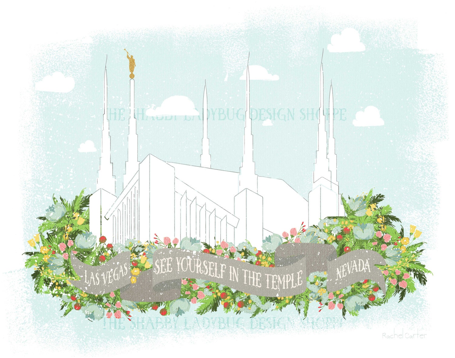 Canvas Textured Las Vegas Nevada LDS Temple "see Yourself in the Temple ...