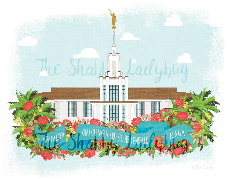 Nuku'alofa Tonga Temple: 'oku Ou Sai'ia Keu Sio He Temipale 11x14 ...