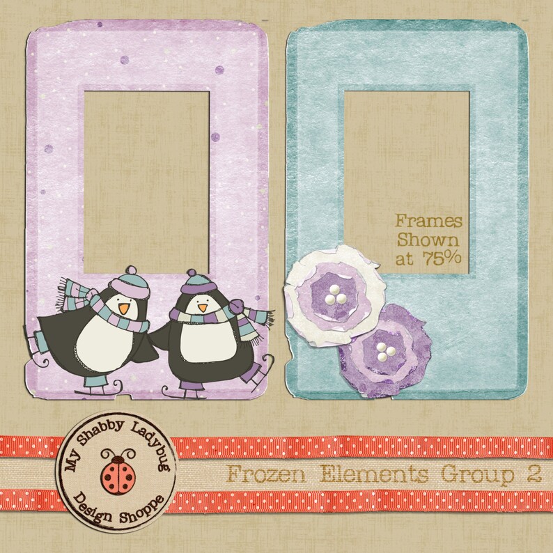 Frozen Textured Elements! Alphas! Frames, Flowers, and Torn Papers ...