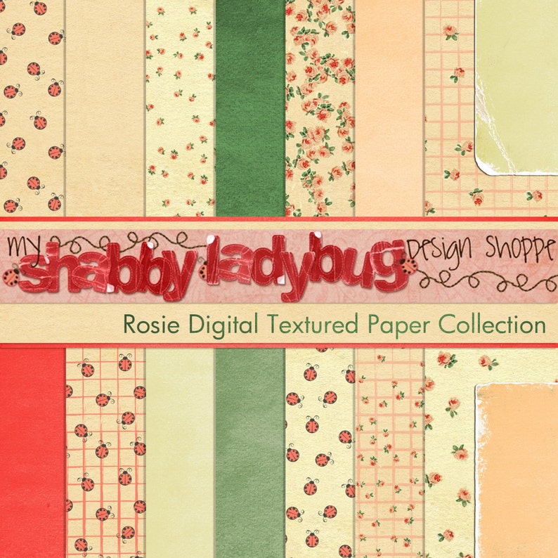 Rosie Textured Digital Scrapbook Digiscrap Kit Instant Download! - Etsy