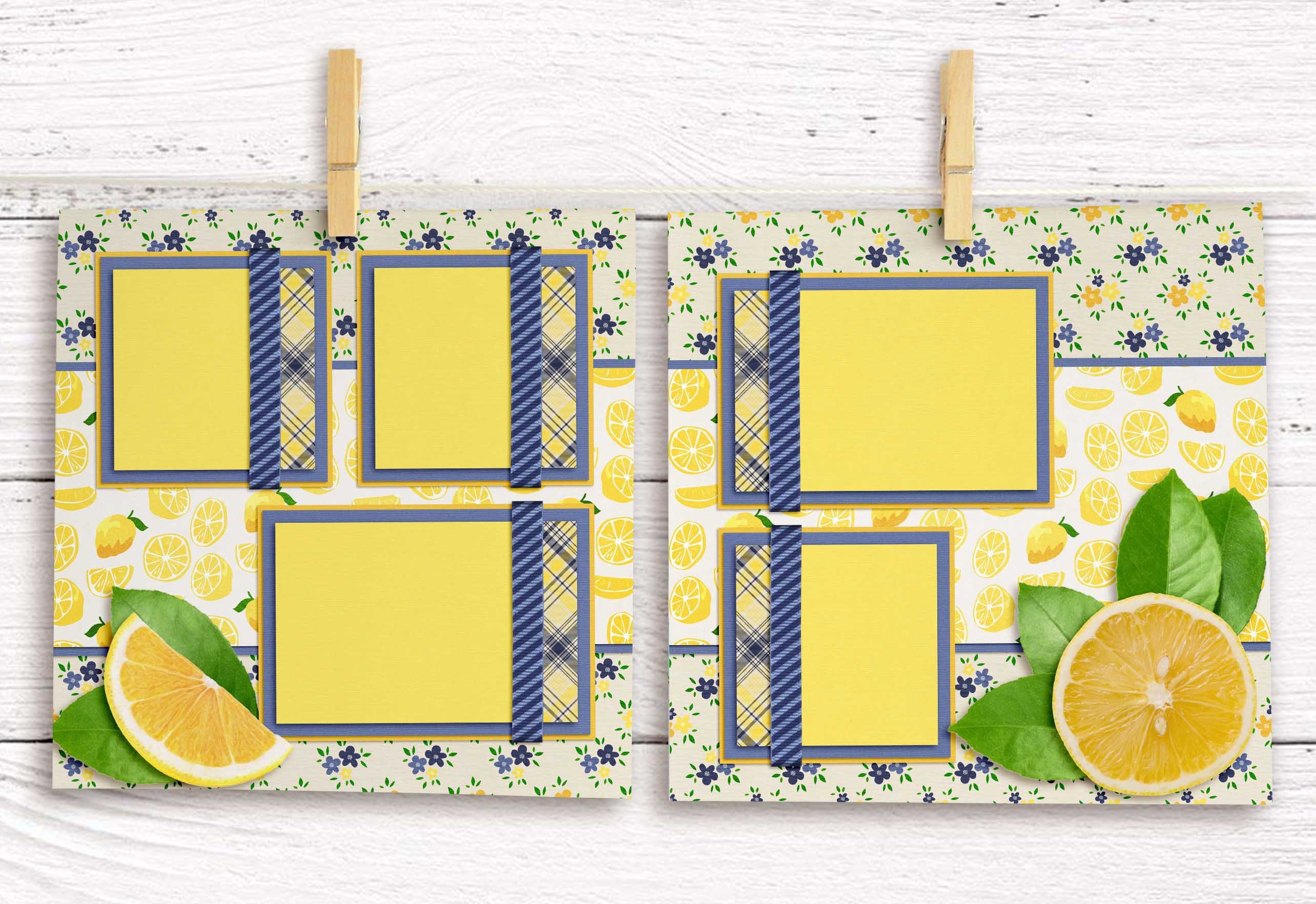 Squeeze the Day Lemon Digital Scrapbook Kit - Etsy