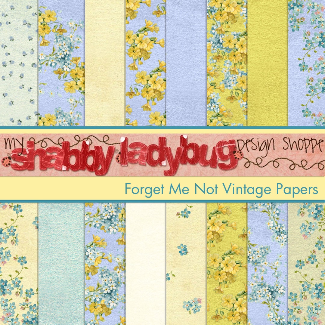 Forget Me Not Vintage Textured Paper Collection - Etsy