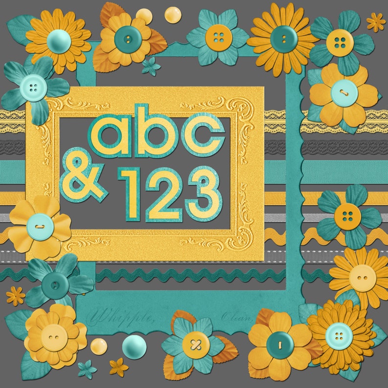 HUGE Digital Mega Kit! Frames, Flowers, Ribbons, Papers, Buttons ...