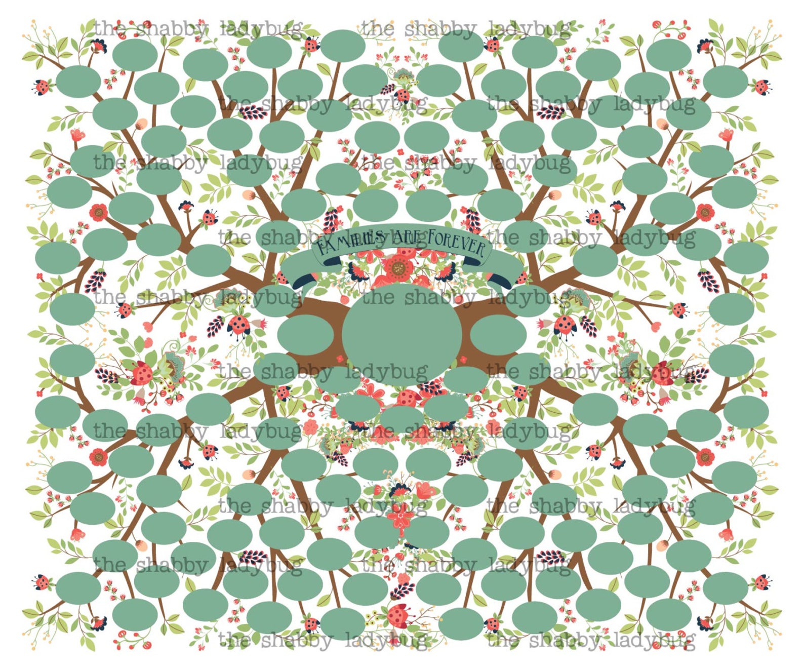 7 Generation HUGE (20x24") Family Tree! Your Children, You & Your ...