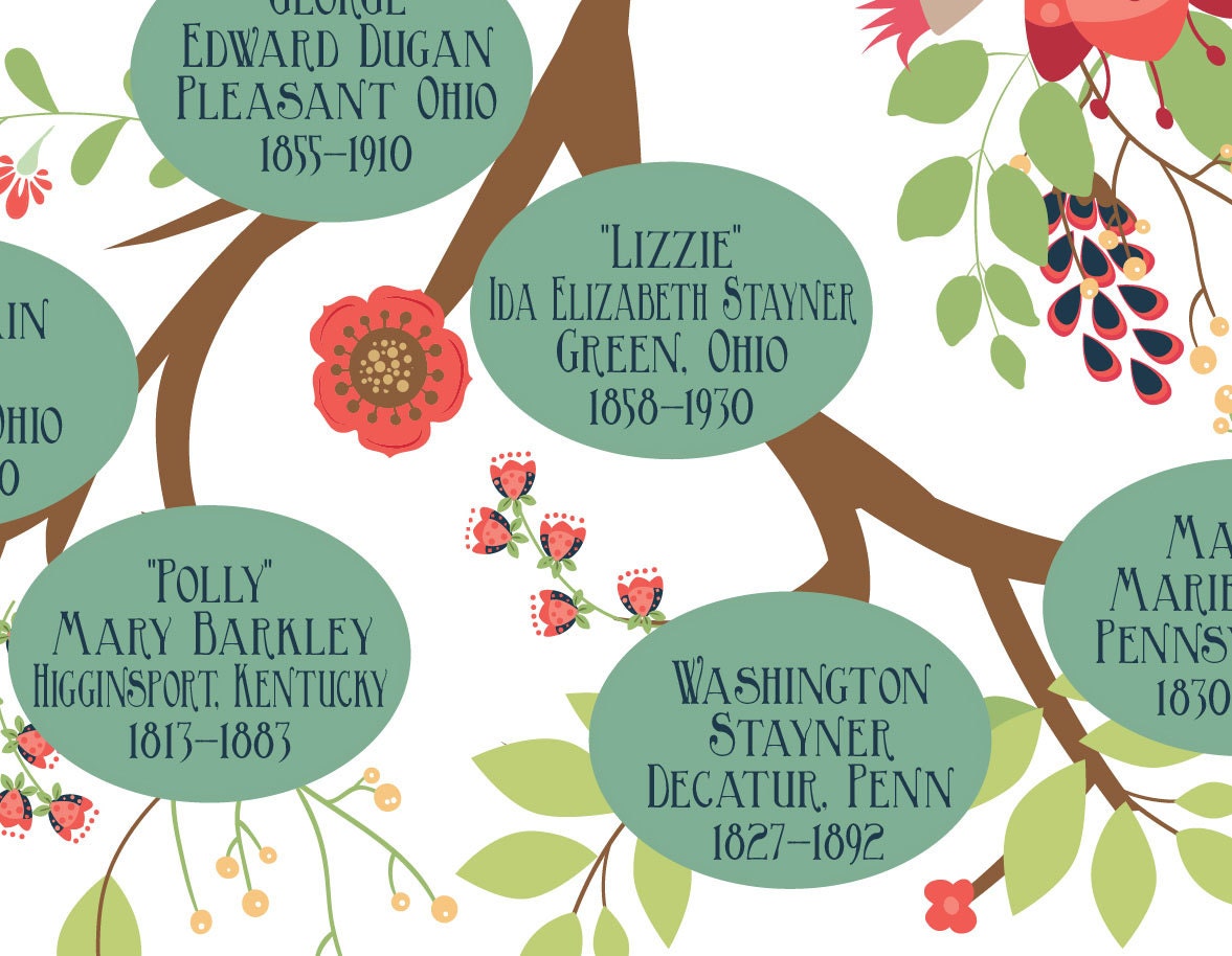 7 Generation HUGE (20x24") Family Tree! Your Children, You & Your ...