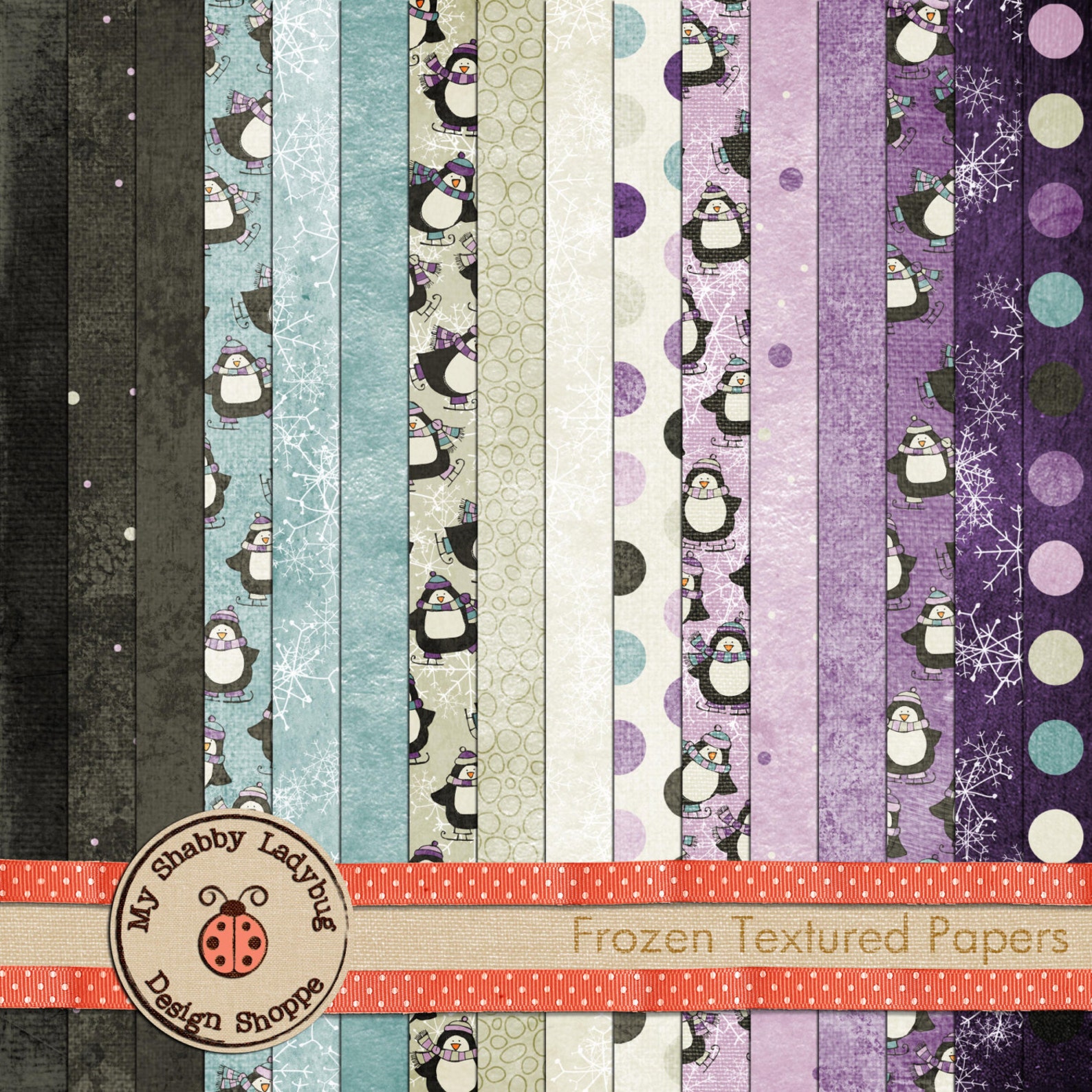 Frozen Textured Elements! Alphas! Frames, Flowers, and Torn Papers ...