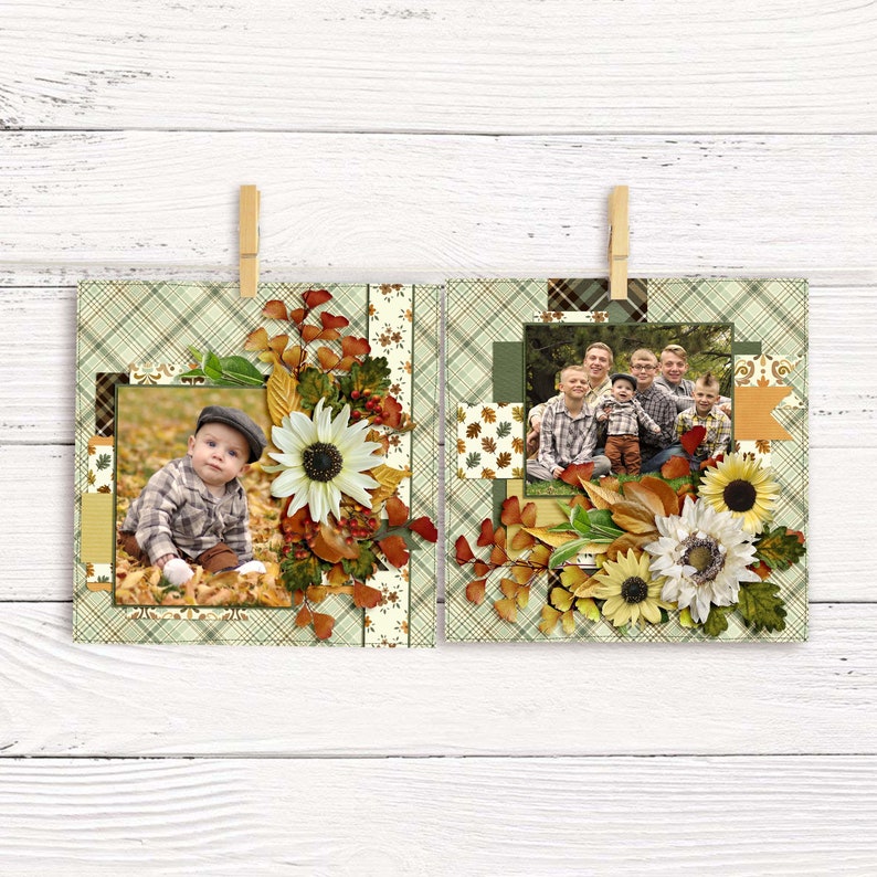 Forever Fall Digital Scrapbook Kit 12 Pages and 50 Elements, Including ...