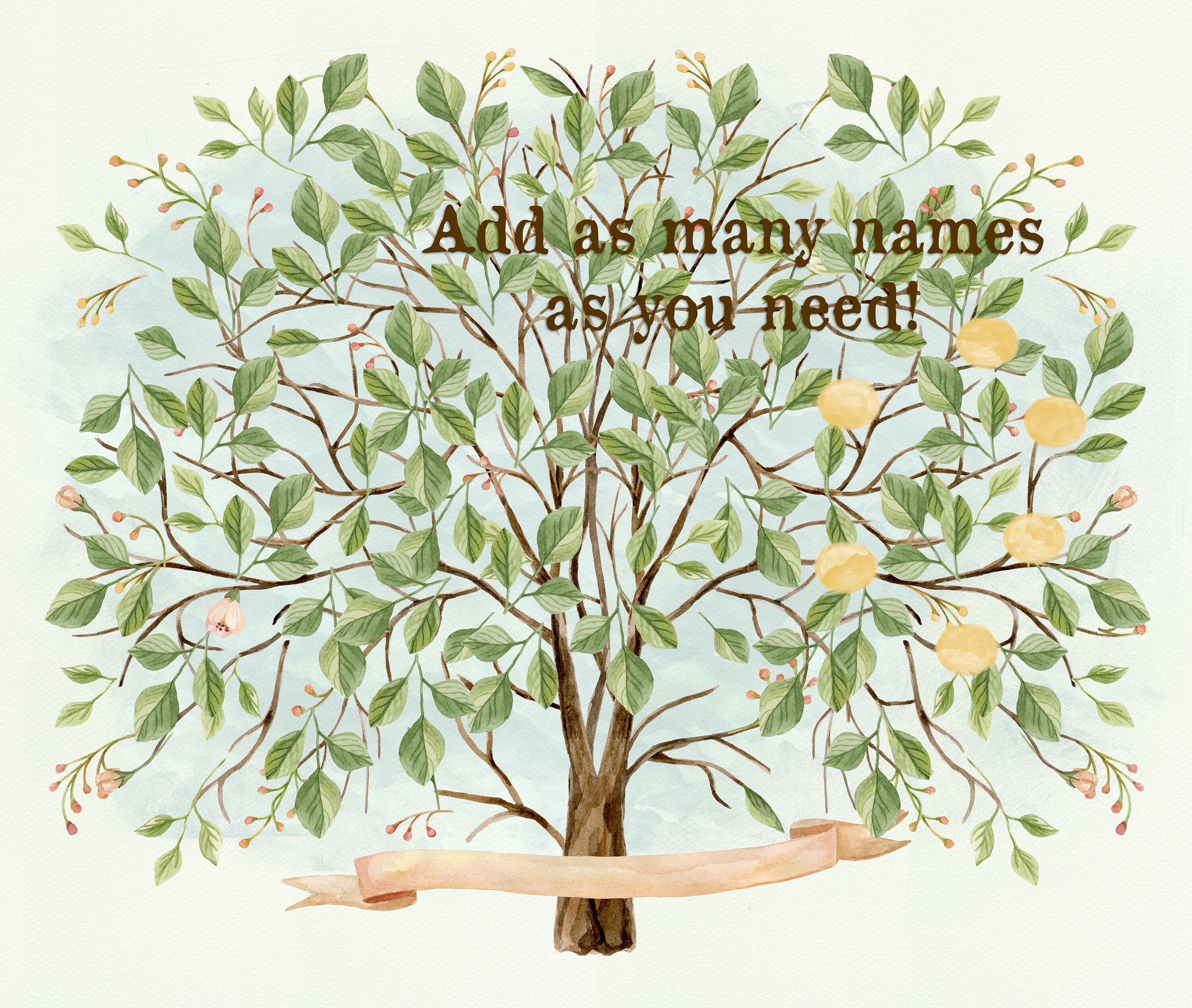 DIY Family Tree-add as Many Names as You Need! - Etsy