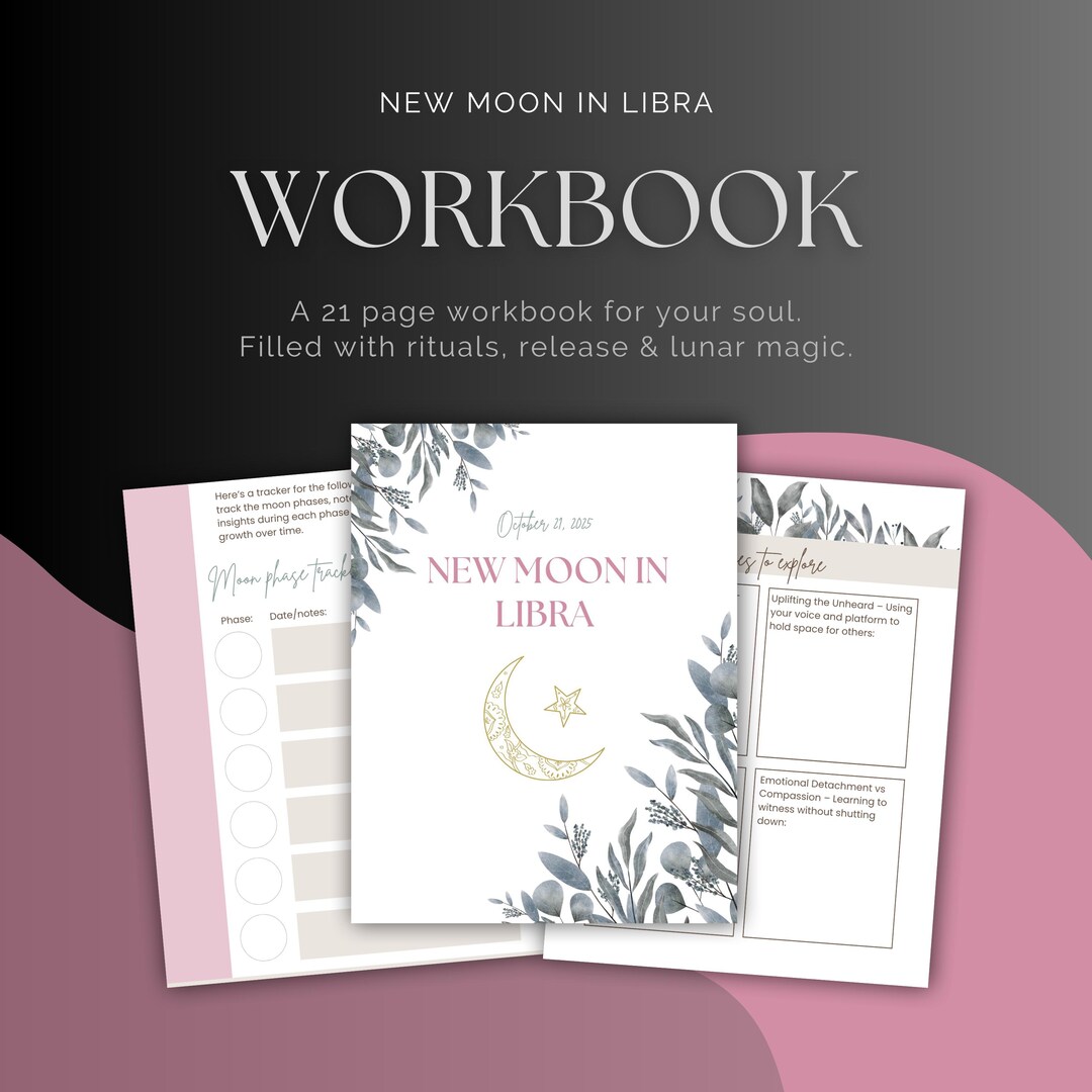 New Moon in Libra Workbook | Printable Moon Journal PDF | Rituals, Intention Setting, Journaling ...