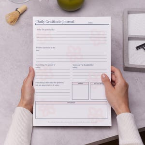 Gratitude Journal Printable | Daily Reflection Page | Mindfulness ...