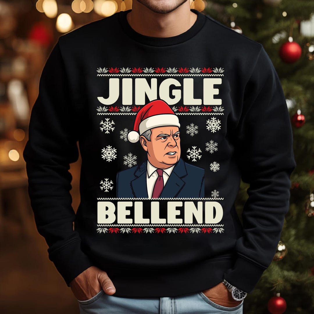 Prince Andrew Xmas Jumper, Funny Rude Jingle Bellend Christmas ...