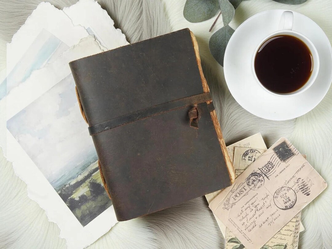 Handmade Leather Journal: Vintage Rustic Diary, Thick Deckle Edge Paper ...