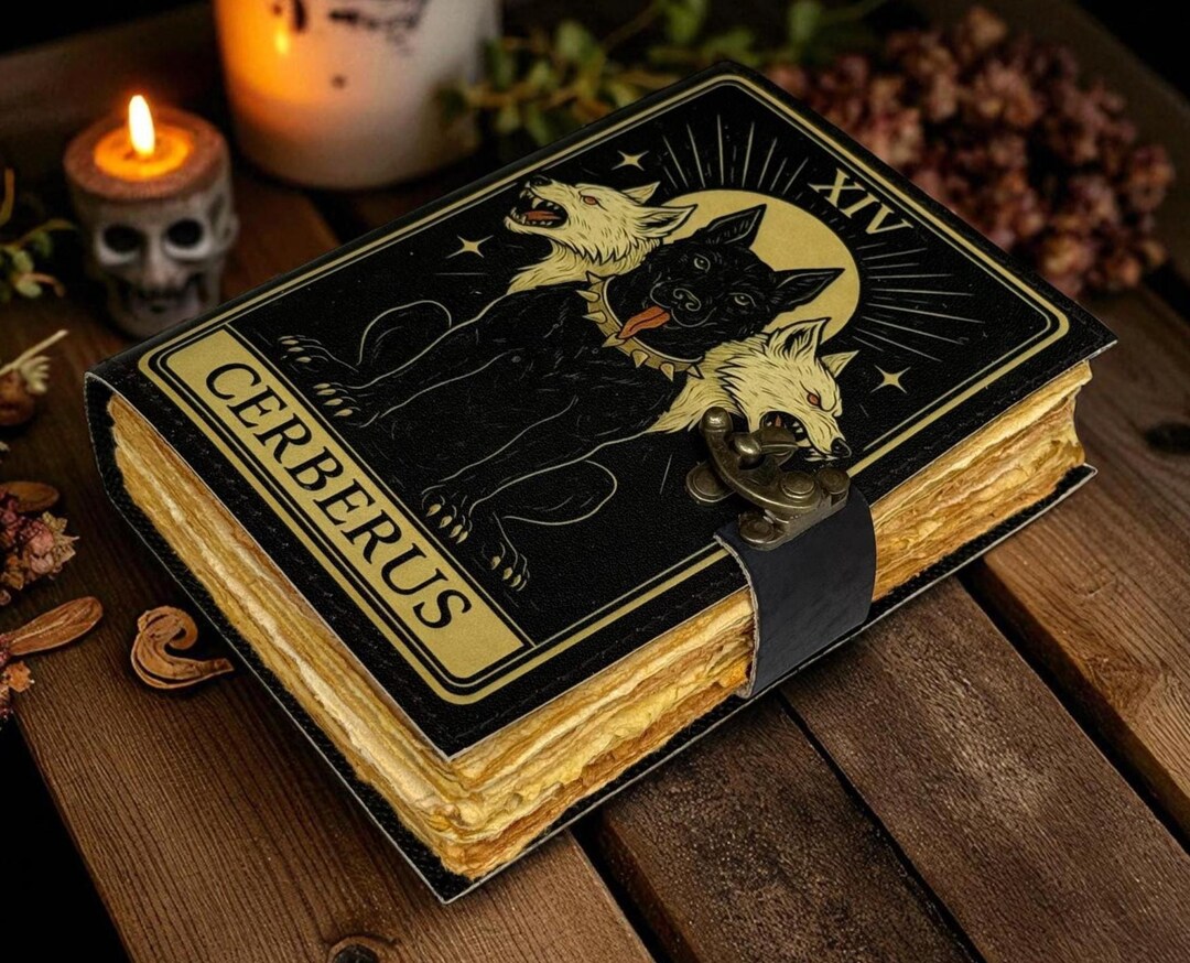 Cerberus Leather Grimoire – Book of Shadows With Lock, Witchcraft ...