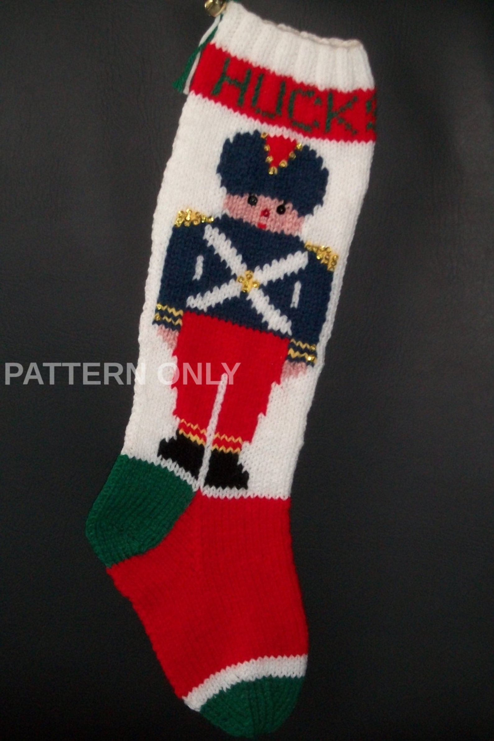 PRINTED Pattern Only Hand Knitted Toy Soldier Christmas Stocking - Etsy