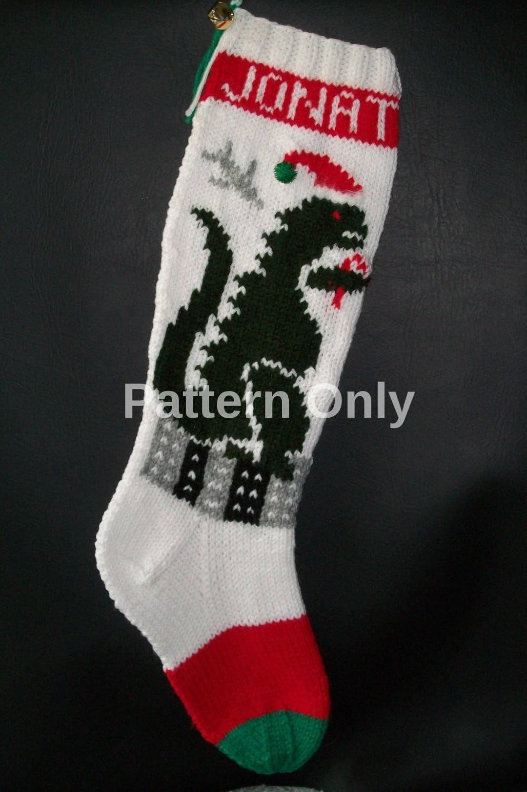 PRINTED Pattern Only Hand Knitted Green Monster Christmas Stocking - Etsy