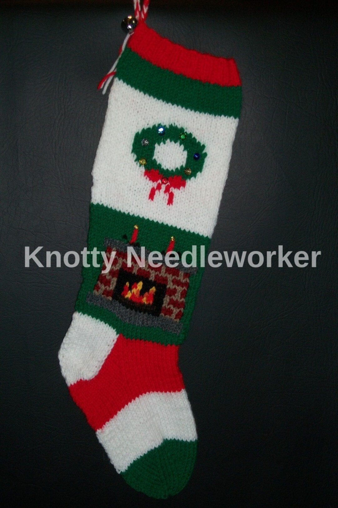 PRINTED PATTERN ONLY Around the Fire Hand Knitted Christmas Stocking ...