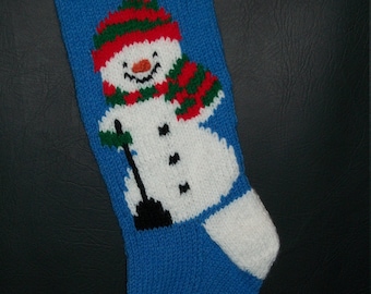 Knitted Snowman Christmas Stocking KIT With Pattern by - Etsy