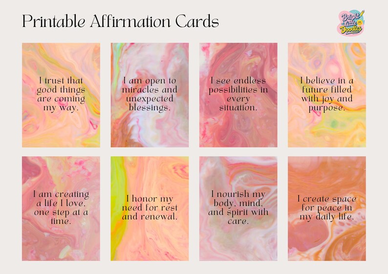Positive Affirmation Cards – Printable Empowerment Deck (PDF) - Etsy