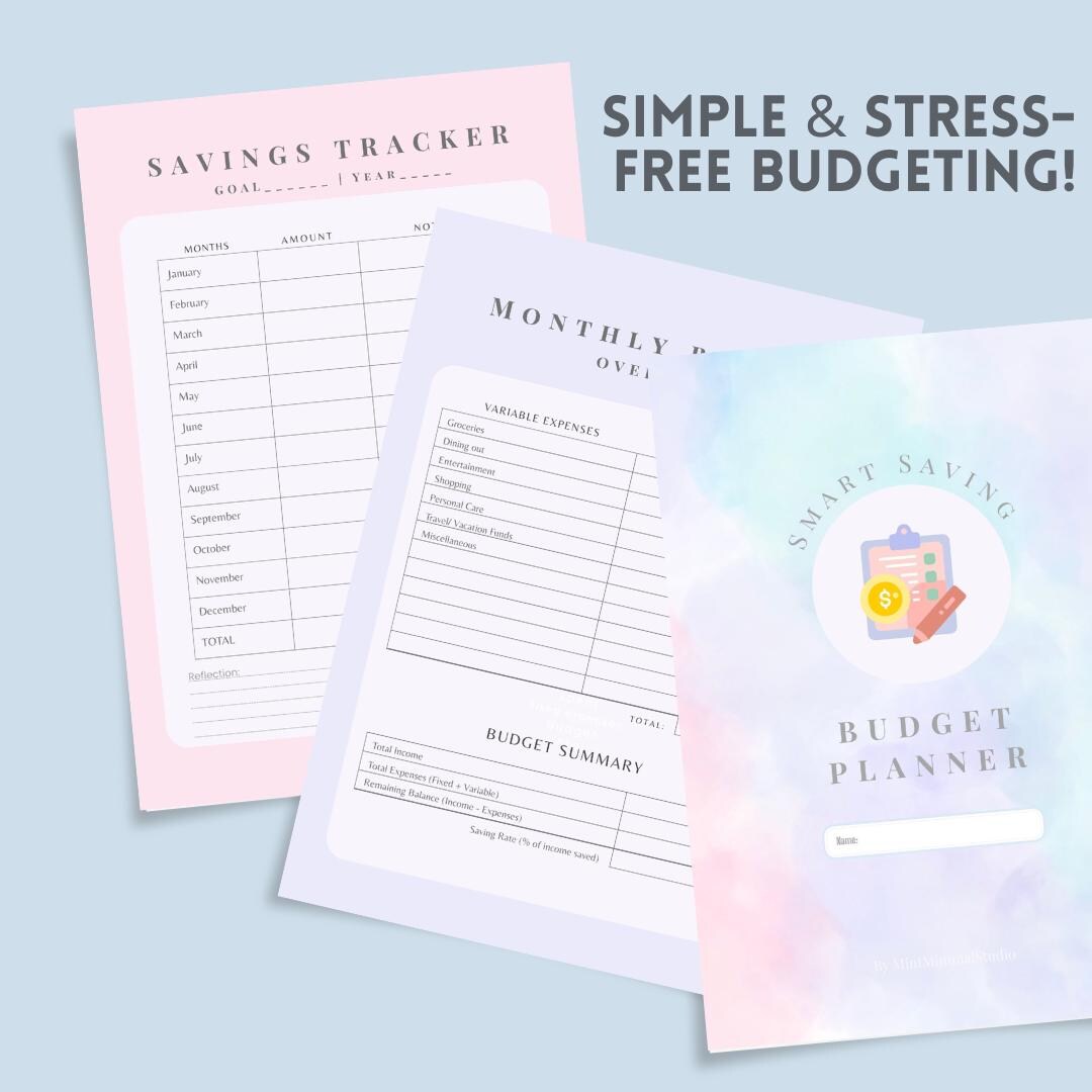 Pastel Budget Planner Printable: Finance Tracker, Subscription & No ...