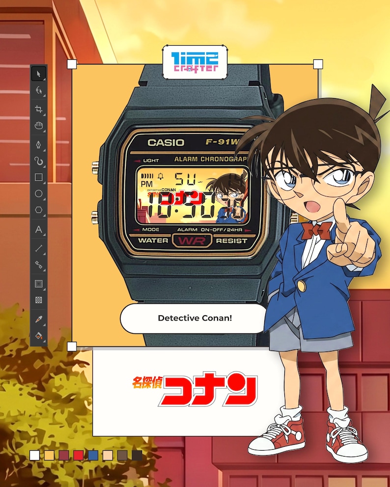 Casio F-91W - “detective Conan” - 3D Paper Crafted Watch - Etsy Australia