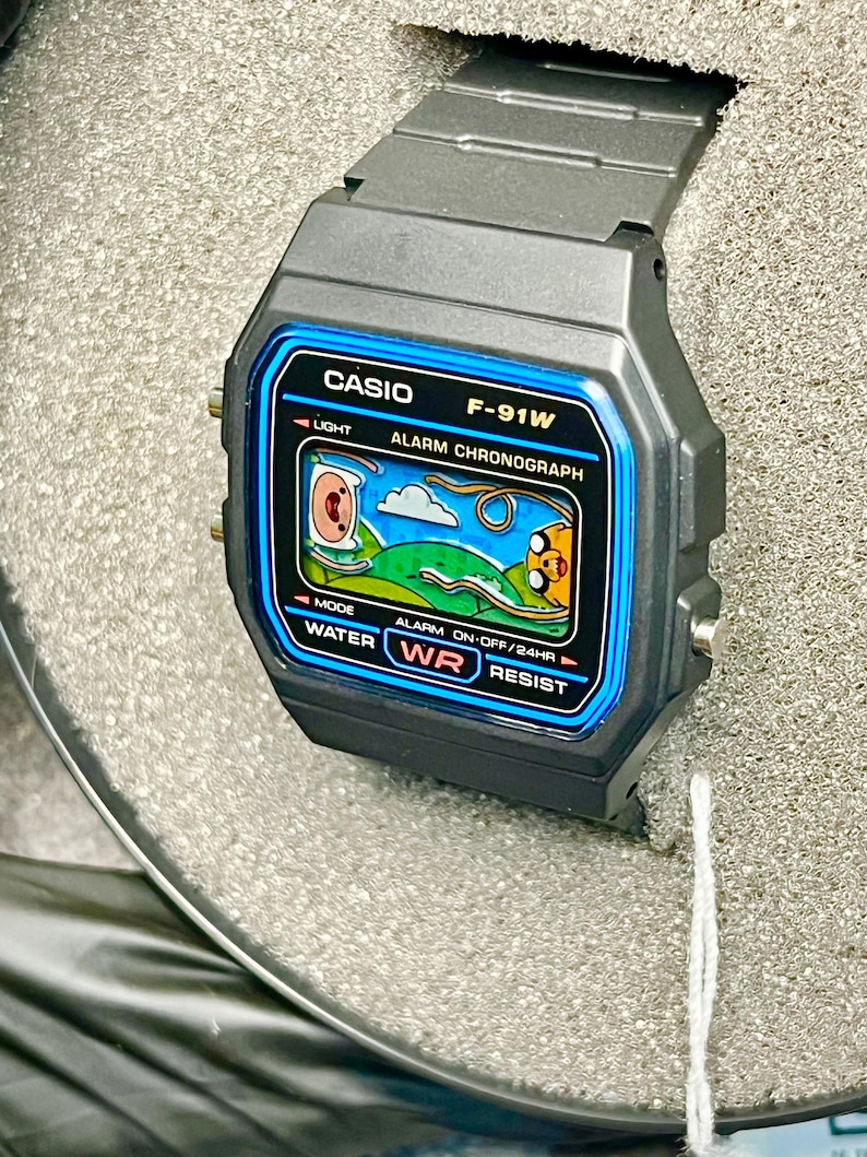 Casio F-91W - “adventure Time” - 3D Paper Crafted Watch - Etsy