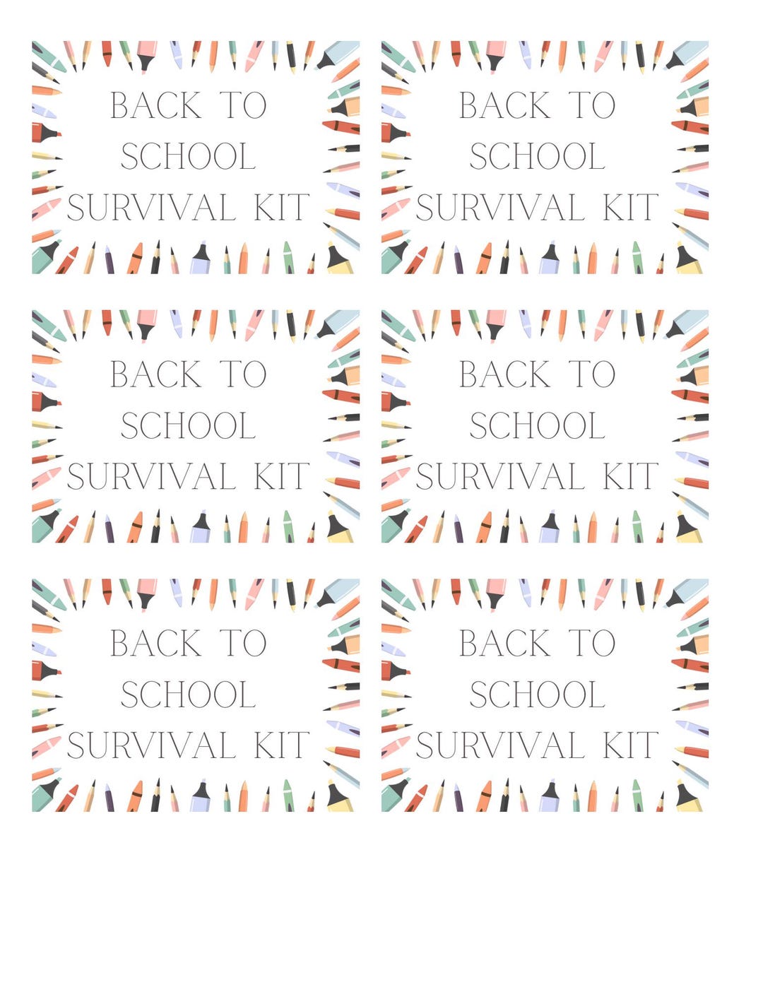 Teacher Survival Kit Tags! - Etsy
