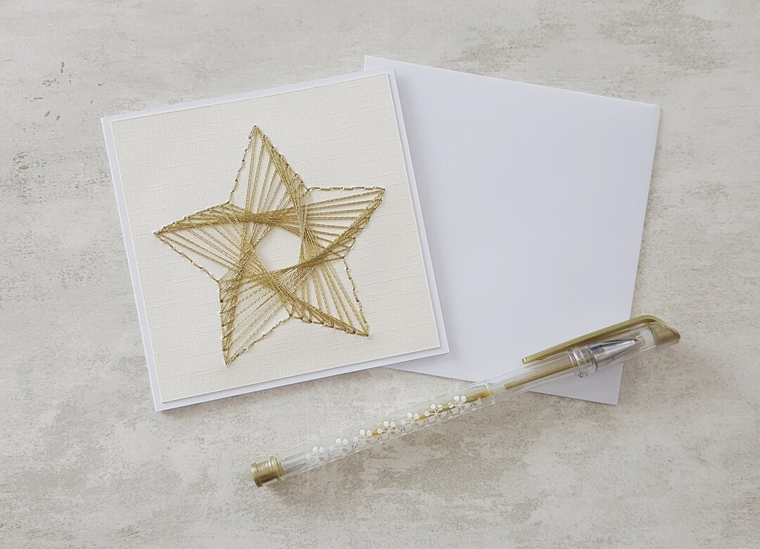 Star Hand Stitched Card, Graduation Card, Gold Star Card, Teachers Card ...