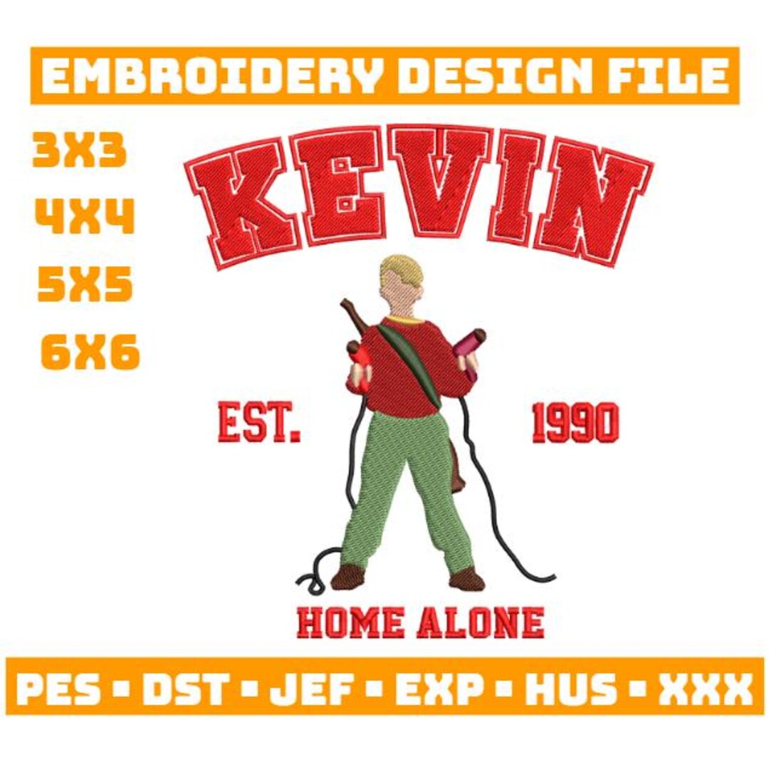 Home Alone Embroidery Design, Kevin Embroidery Design, Machine ...