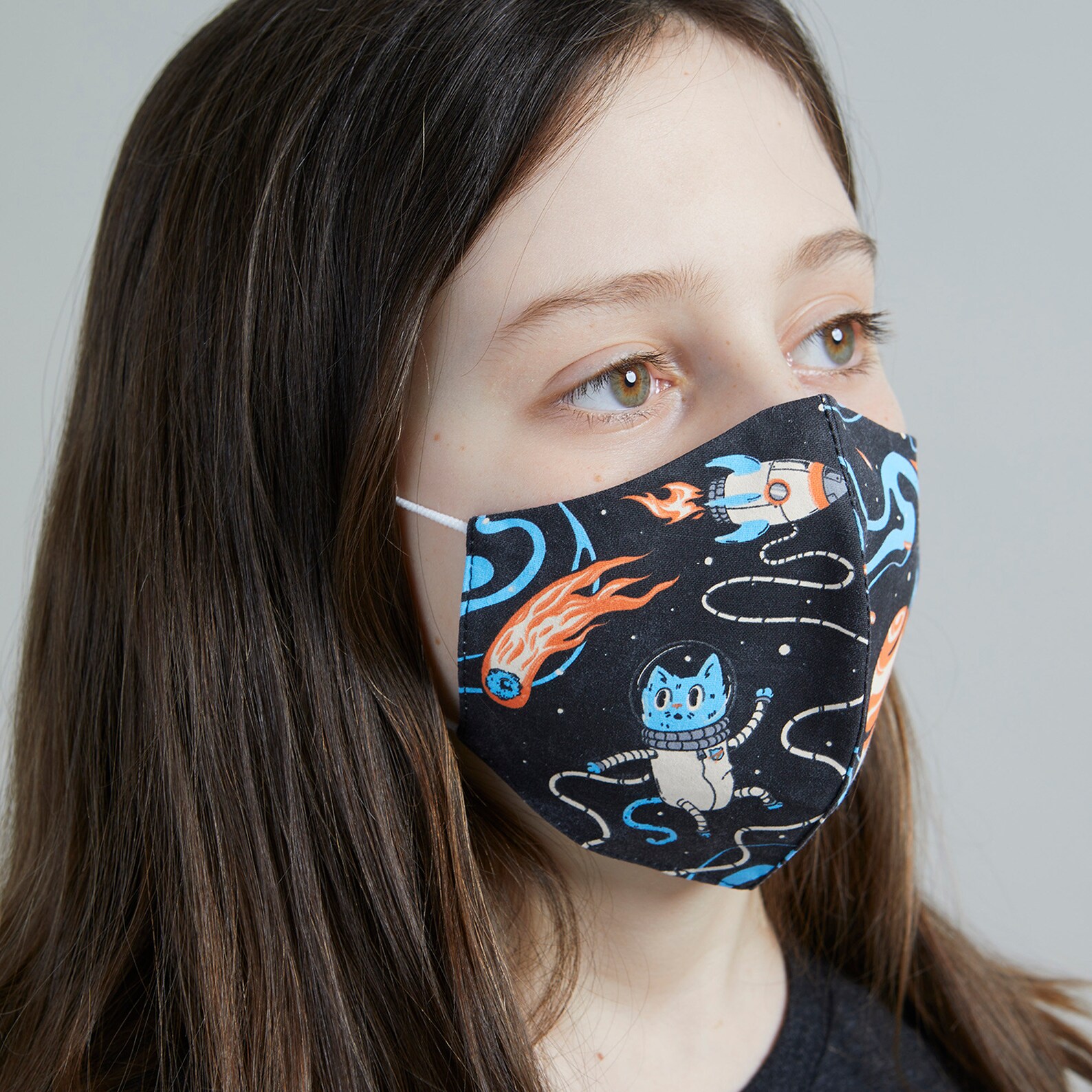 Space Cat Unisex Youth Mask. 100% Kona Cotton kids mask for | Etsy