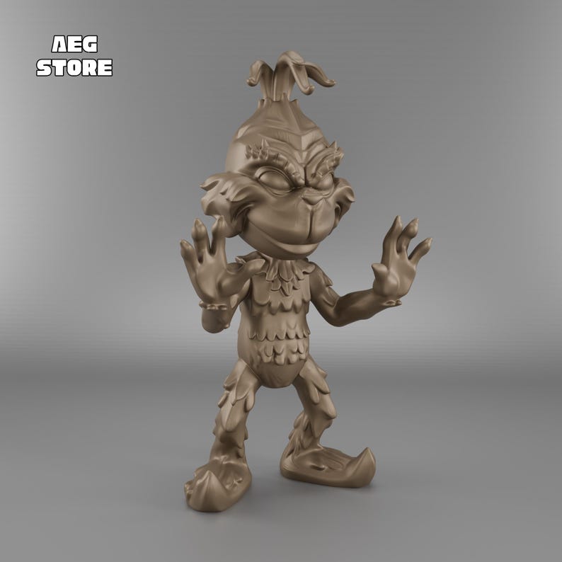 Grinch Figure STL File, 3D Printable Statue (3D Model) - Etsy