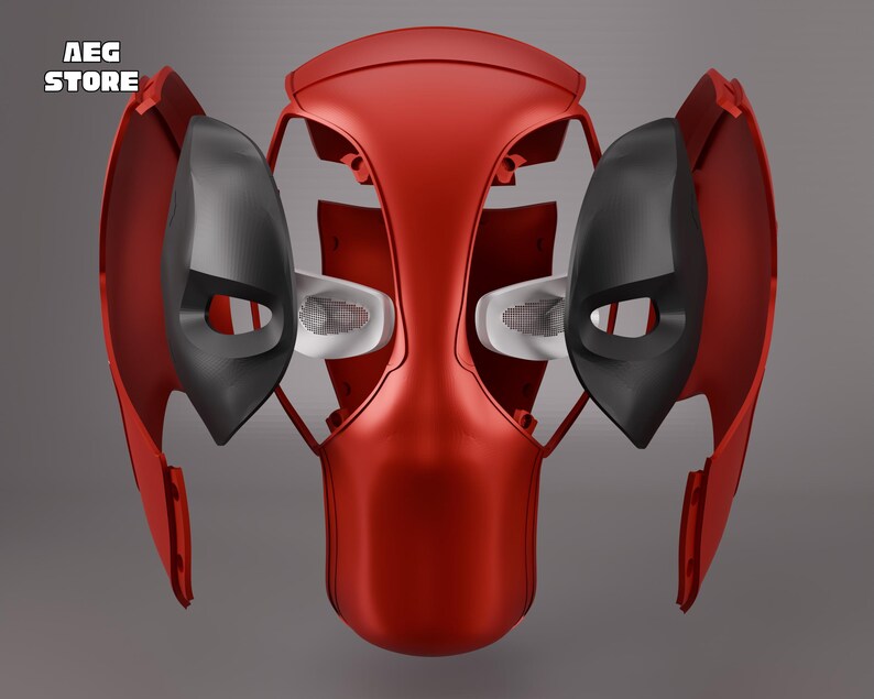 3D Printable Deadpool Mask With Magnetic Connections (STL File) - Etsy