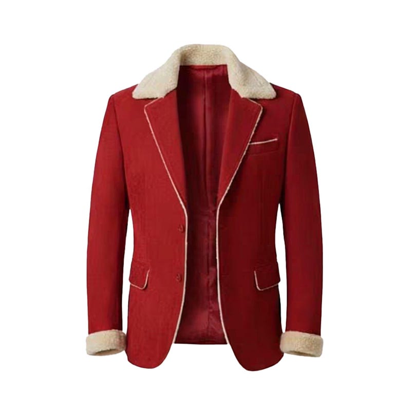 Red Suede and Fur Coat - Etsy