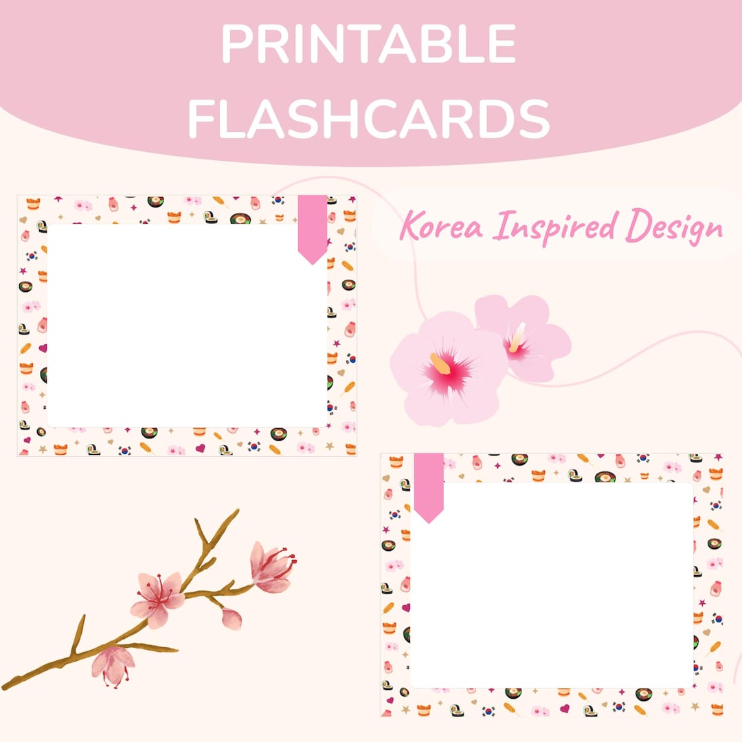 Blank Printable Flashcards Template Learning Materials Custom Flashcard ...