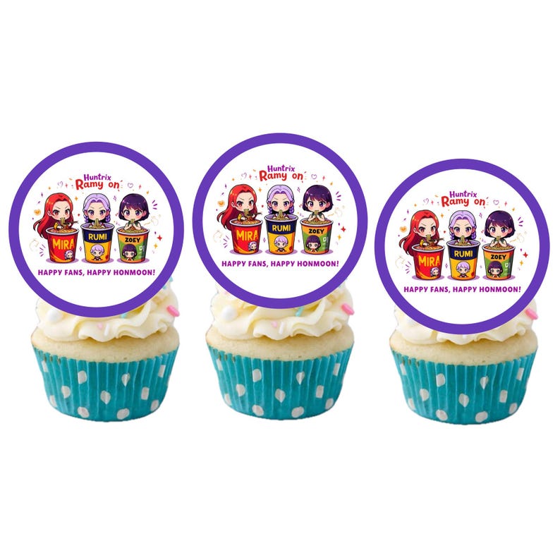 K-pop Demon Hunters Cupcake Toppers, Kpop Demon Hunters Cupcakes - Etsy