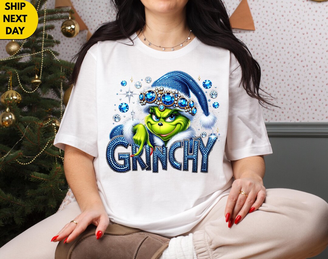 Bling Grinch Christmas Shirts,funny Grinchy Holiday Shirts,sparkle ...