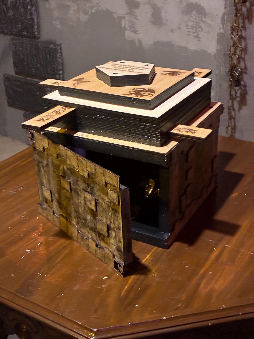 Dragon's Vault Escape Room Puzzle Box: Customizable Slider Prop - Etsy