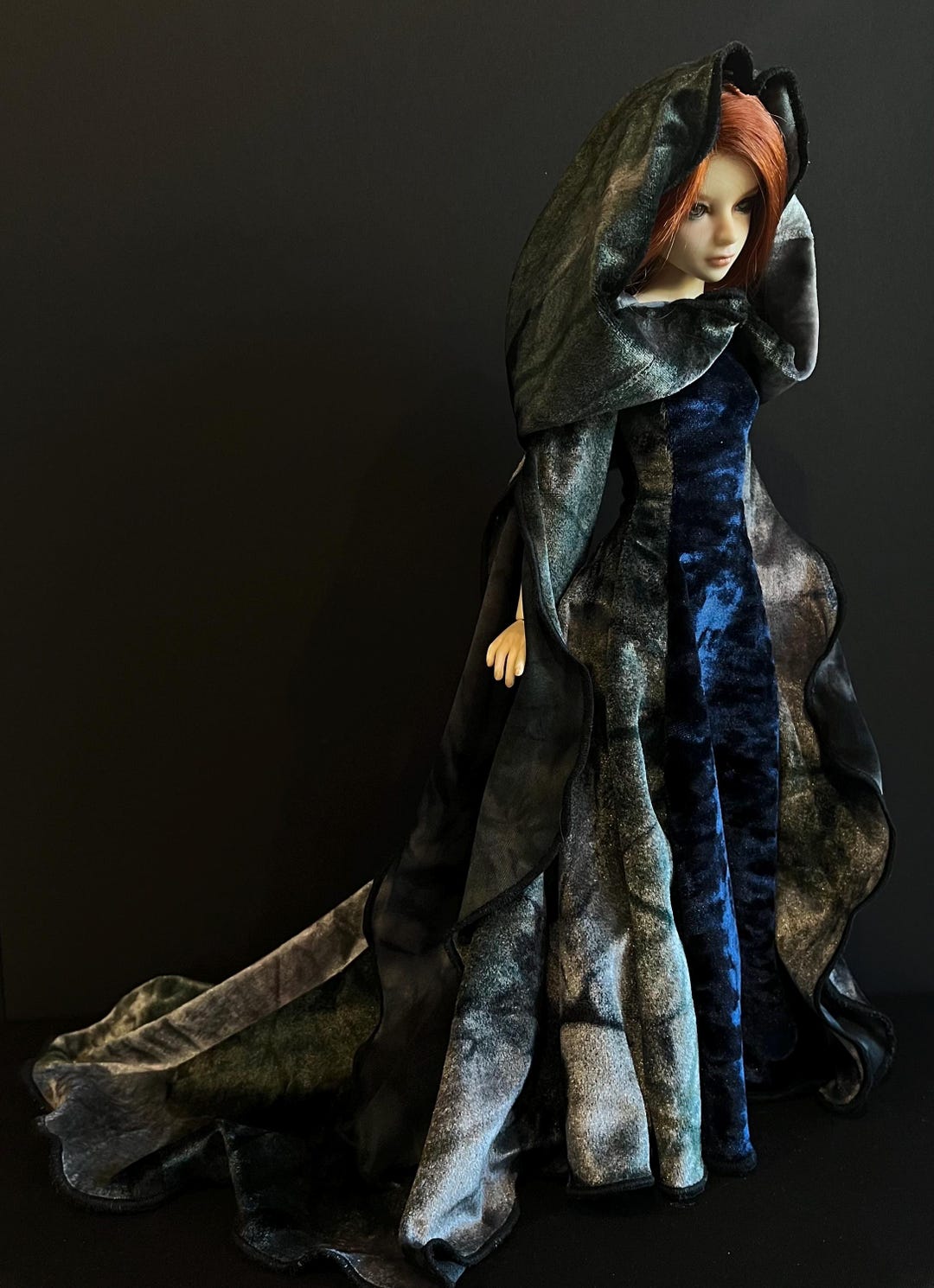 Charcoal and Cobalt Medieval Dress for BJD Dollfie 43cm/msd Sizes - Etsy