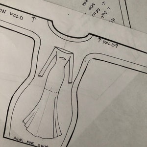 1:6 Scale Gown Dress Shirt EASY Paper PATTERN for Action Figures Barbie ...