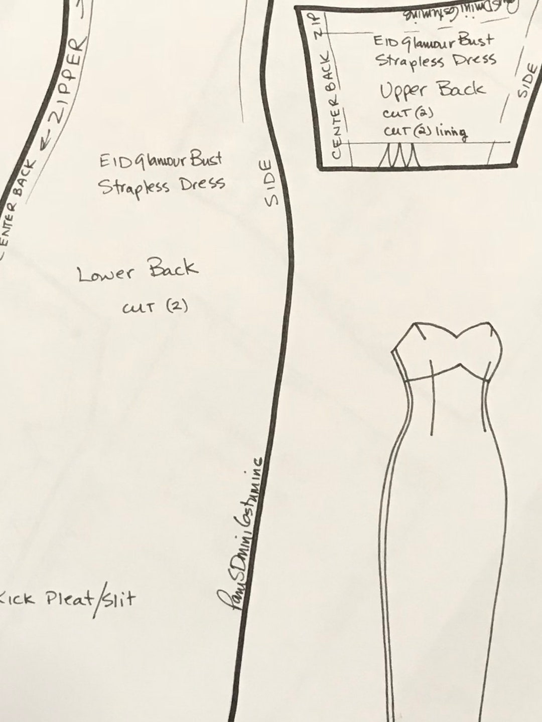 EID Strapless Dress INTERMEDIATE Paper PATTERN for Bid Dollfie - Etsy